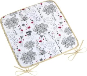 Bellatex Sedák DITA hladký 40x40 cm Větvička šedá, červená, bílá