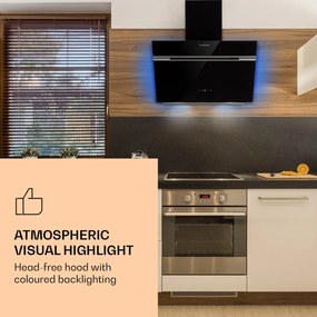 Klarstein Alina 60 Smart, digestoř, 60 cm, nástěnná, 600 m³/h, LED podsvícení, skleněné čelo, bílá