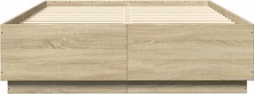 Rám postele s LED osvětlením dub sonoma 140 x 200 cm kompozit 3209613