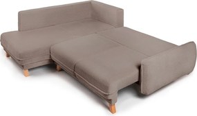 Taupe manšestrová rozkládací/s úložným prostorem rohová pohovka (pravý roh/do L) Tori – Bonami Selection