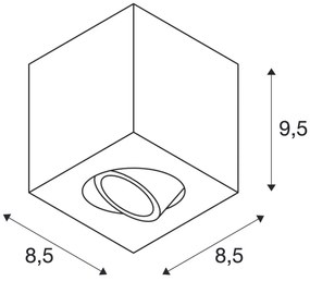 SLV 113941 Triledo, hranaté stropní svítidlo s nastavitelným reflektorem, 8,2W LED 3000K, bílá, výška 9,5cm