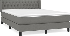 Box spring postel s matrací tmavě šedá 140x200 cm textil 3126486