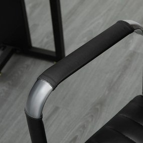 Kancelářská židle Vinsetto ergonomická manažerská židle s houpací funkcí, výškově nastavitelná, čalouněná umělou kůží a pěnou, černá | Aosom.de