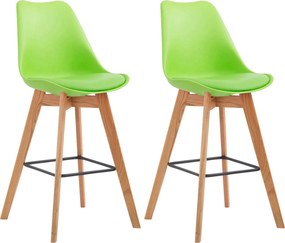 Sada 2 barových židlí Metz plast přírodní konstrukce – zelená