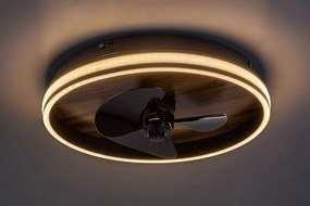 Rabalux Černé stropní LED svítidlo s ventilátorem Faustine 470mm 30W CCT s DO 71016
