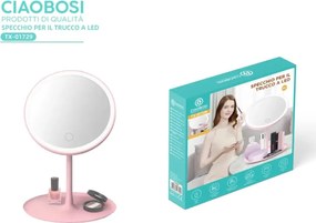 CiaoBosi Kulaté kosmetické zrcátko CIABOSI TX-01729 - růžové