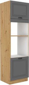 STL 60 cm skříňka vysoká 2D na mikrovlnnou a pečící vestavnou troubu STILO Barevné provedení STILO: Dub Artisan / Prachově šedá