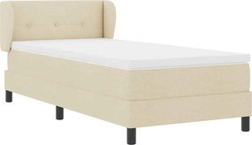 Postel s boxspringem s čelo Krémová 100 x 200 cm textil 3340015