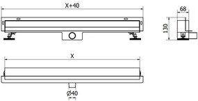 Mexen Flat Wall nástěnný lineární odtok 2v1 50 cm, Chromovaná - 1030050