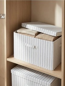 Sinsay - Skládací úložný box s pruhy - zelená