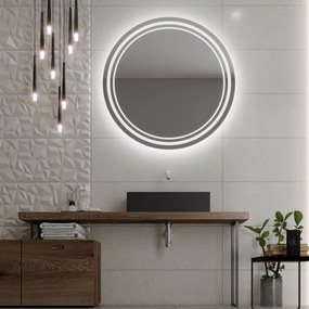 Kulaté zrcadlo do koupelny s LED osvětlením C5