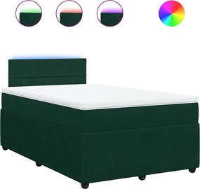 Box spring postel s matrací tmavě zelená 120 x 200 cm samet 3290013
