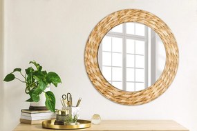 Kulaté dekorativní zrcadlo na zeď Reed textura fi 50 cm