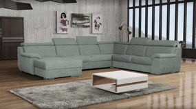 Rozkládací rohová sedačka DIVARO II levý roh tyrkysová