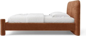 Čalouněná dvoulůžková postel s roštem 160x200 cm v terakotové barvě Vera – Micadoni
