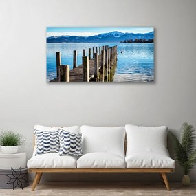 Obraz na plátně Most Moře Hory Architektura 140x70 cm