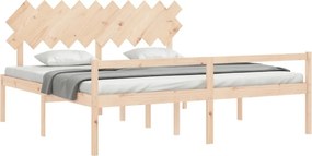 Postel s čelem pro seniory 200x200 cm masivní dřevo 3195566