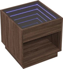 Noční stolek s Infinity LED hnědý dub 50 x 50 x 50 cm 3284090