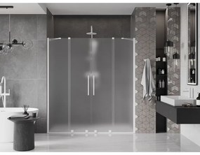 Mexen Velar Duo, posuvné sprchové dveře do otvoru 180 cm, 8mm sklo námraza, bílá matná, 871-180-000-32-20