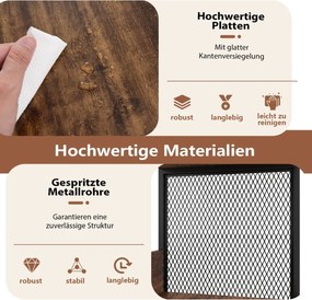 Costway Třípatrový stolek na gramofon až pro 300 desek, hnědý