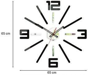 3D nalepovací hodiny Maxim černé