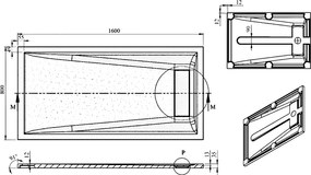Gelco Elea sprchová vanička 160 x 80 cm litý mramor bílá PEL16080