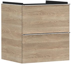 Hansgrohe Xelu Q - Umyvadlová skříňka, 63x58x50 cm, 2 zásuvky, přírodní dub/chrom 54025000