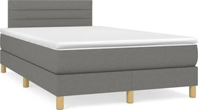 vidaXL Box spring postel s matrací a LED 120x190 cm textil [3270097] Barva: Tmavě šedá