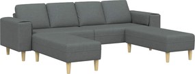 Pohovka do obývacího pokoje 3 ks Tmavě šedá Polyester 3335113