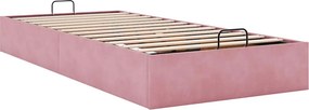 Osmanský rám postele bez matrace růžová 90x200 cm samet 3310942