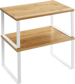 Set dvou stohovatelných poliček bambusové AUK-E1002 WT (2 ks)