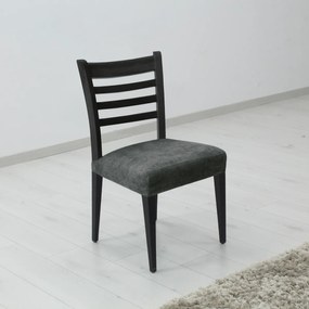 Potah elastický na sedák židle, komplet 2 ks Estivella odolný proti skvrnám, tmavě šedá