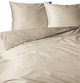 Detexpol Saténové ložní prádlo 180x200 světle béžové s lemováním Mako Satin 62