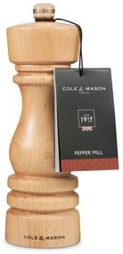 Cole&Mason Mlýnek na pepř London Precision+ přírodní buk 18 cm