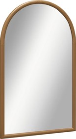 HOMCOM Zrcadlo s klenutým rámem, 110 x 65 cm, dřevěný rám, klenuté zrcadlo pro obývací pokoj, ložnici, vstupní chodbu, tmavě hnědé