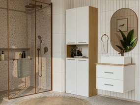 Skříňka pod umyvadlo NEL 60 bílá/dub artisan