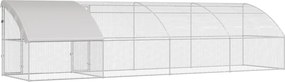 Klec na kuřata 4 ks Stříbrná 800 x 200 x 200 cm Ocel a PE 3381111