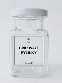 Samolepka na kořenky GRILOVACÍ BYLINKY průhledná 5 × 5 cm tučné písmo