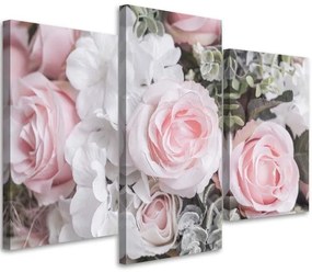 Gario Obraz na plátně Růžové růže - 3 dílný Rozměry: 60 x 40 cm