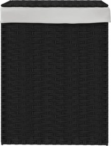 vidaXL Koš na prádlo s víkem 46 x 33 x 60 cm polyratan [372032] Barva: Černá