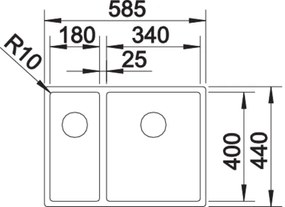 Blanco CLARON 340/180 IF InFino Nerez hedvábný lesk dřez vlevo bez táhla