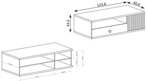 Casarredo - Komfort nábytek Televizní stolek BARBUS 1D1S na nohách, dub artisan/černá