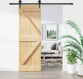 vidaXL Posuvné dveře s kováním 70 x 210 cm masivní borové dřevo [3203197]