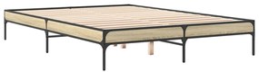 Rám postele dub sonoma 140 x 200 cm kompozitní dřevo a kov