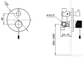 Podomítková sprchová baterie v leskle stříbrné barvě (2 výstupy) Solaris – Sapho