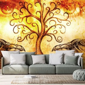Samolepící tapeta strom života s havrany - 150x100 cm