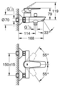GROHE 24198001 - Vanová baterie DN 15 lesklý chrom