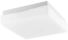Elegantní koupelnové stropní svítidlo Cube z bílého opálového skla - 205 mm, 205 mm, 70 mm