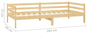 Válenda s matrací 90 x 200 cm masivní borové dřevo,  3083569