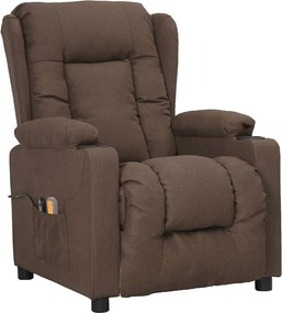 Elektrické masážní křeslo taupe textil 3098797
